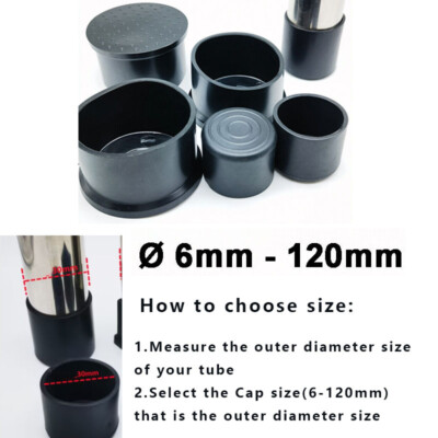 Round Plastic End Cap Black,Caps Tube Pipe PVC Blanking Cover Cap Ø 6mm ...