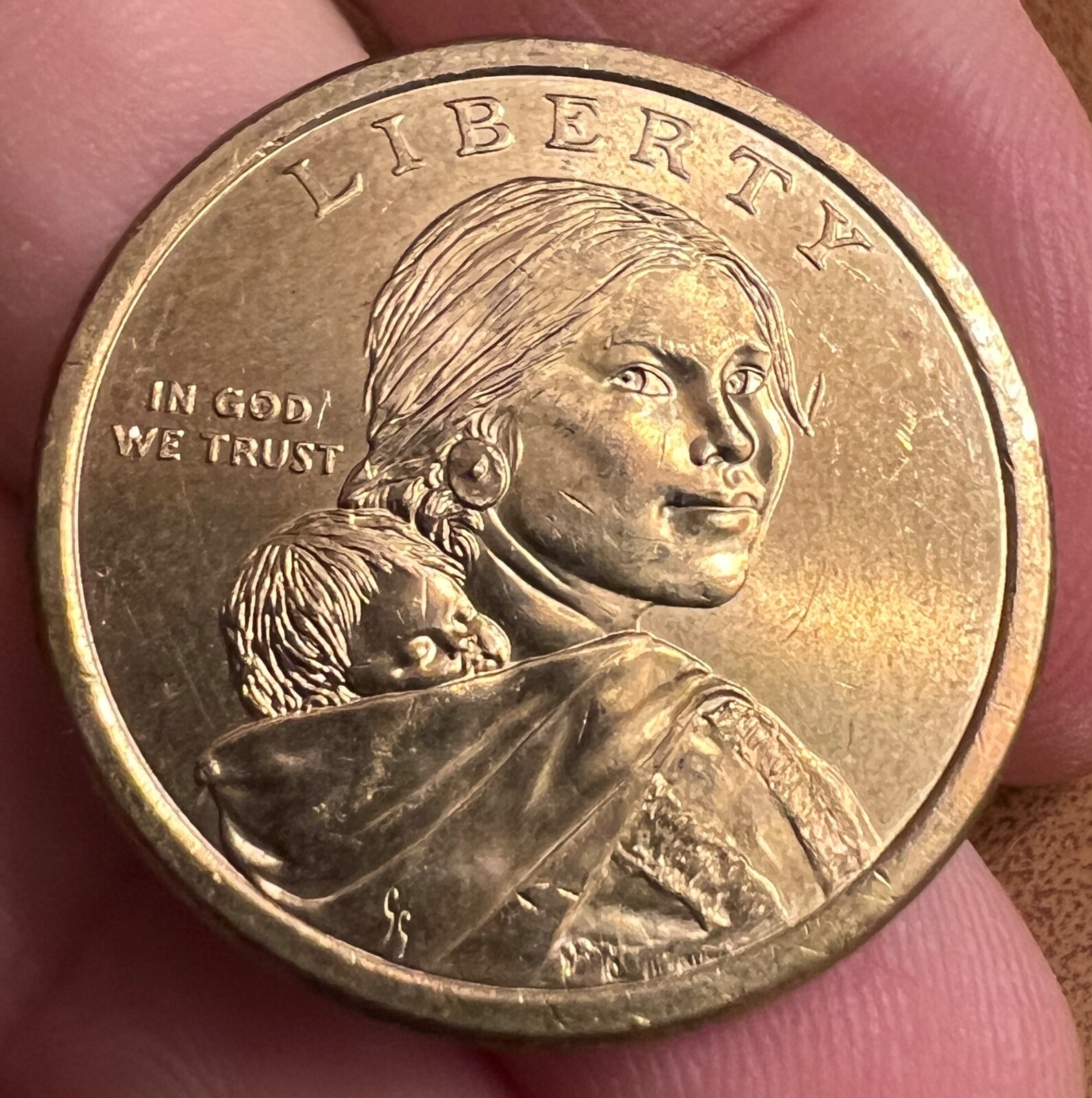 Rare 2009-D Sacagawea US Dollar Coin Rim Lettering Collectible $1 Gold ...