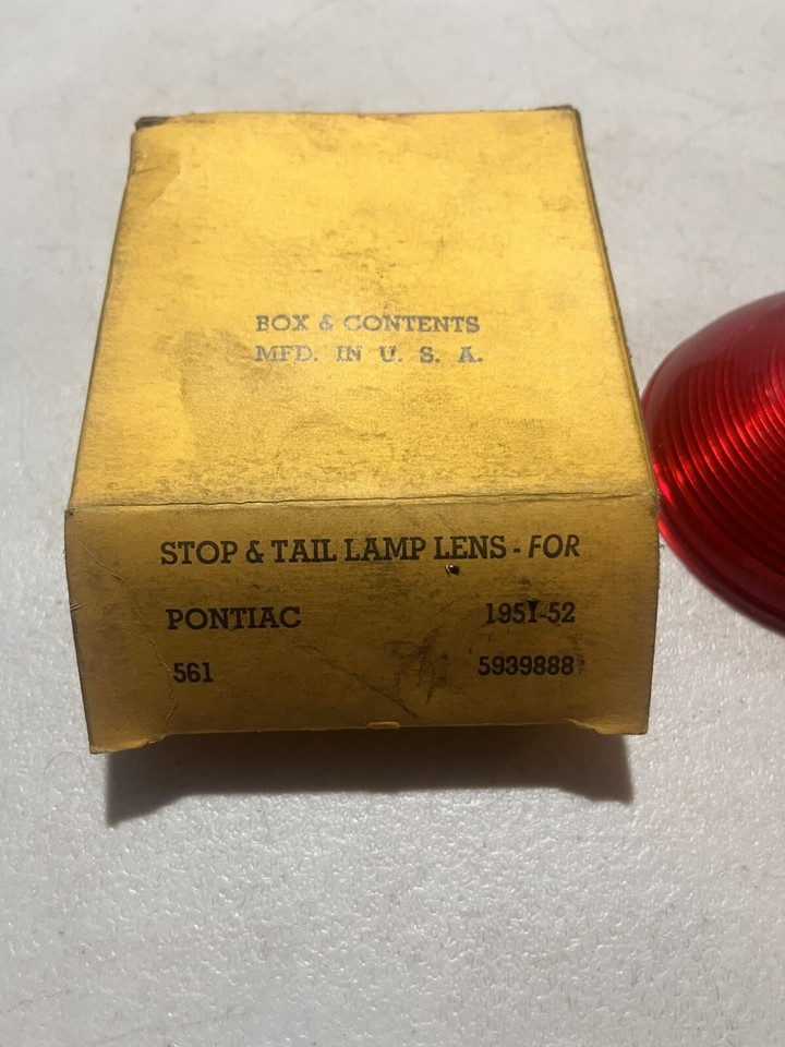 1951 1952 Pontiac Chieftain Silver Streak NOS Tail Light Lamp Lens GM ...