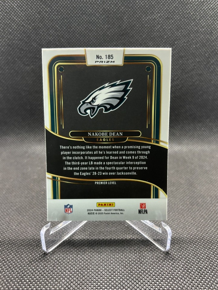 2024 Panini Select Nakobe Dean Black & Green Prizm Shock #185 Eagles ...