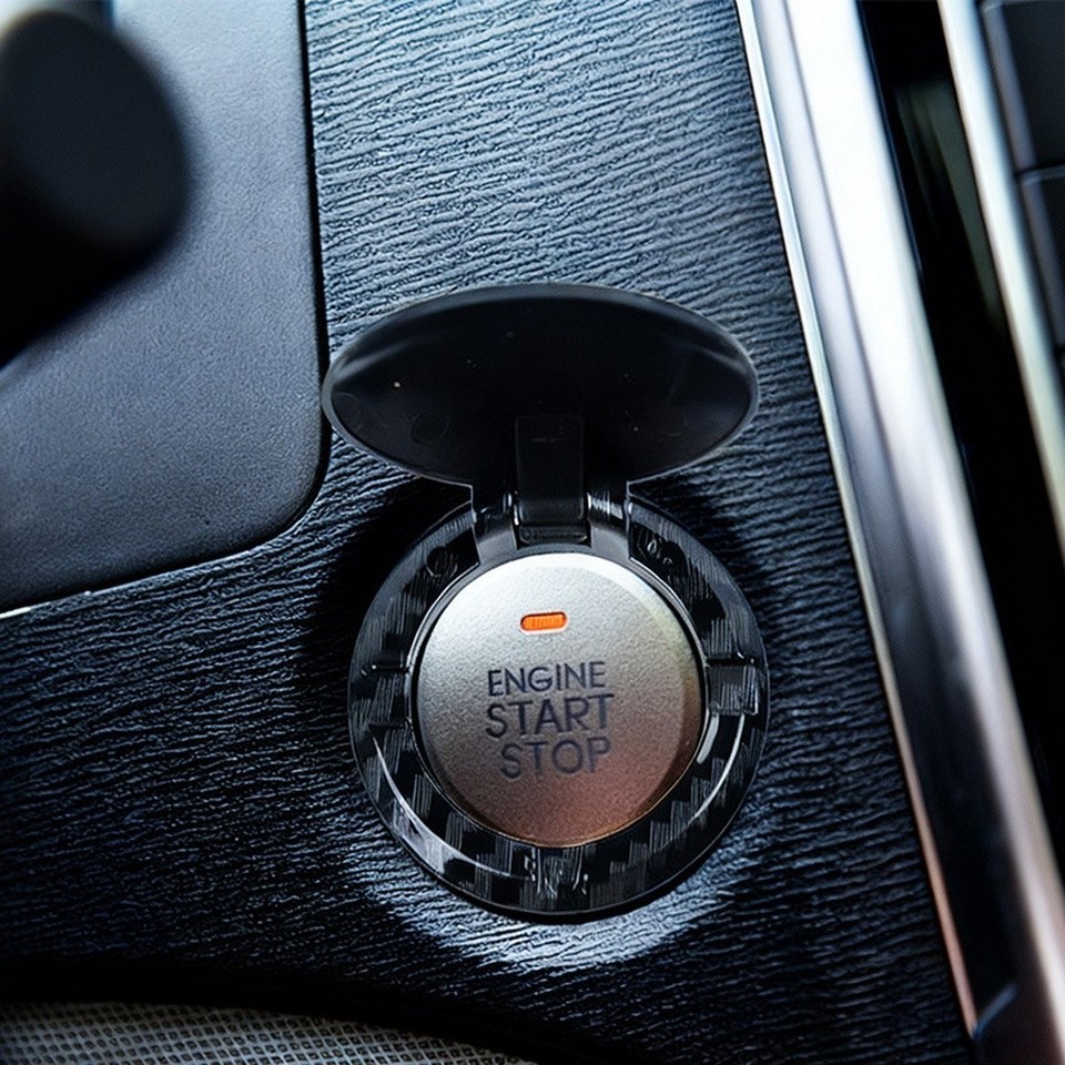For Carbon Fiber One Touch Cover for Engine Start Stop Switch For Car ...
