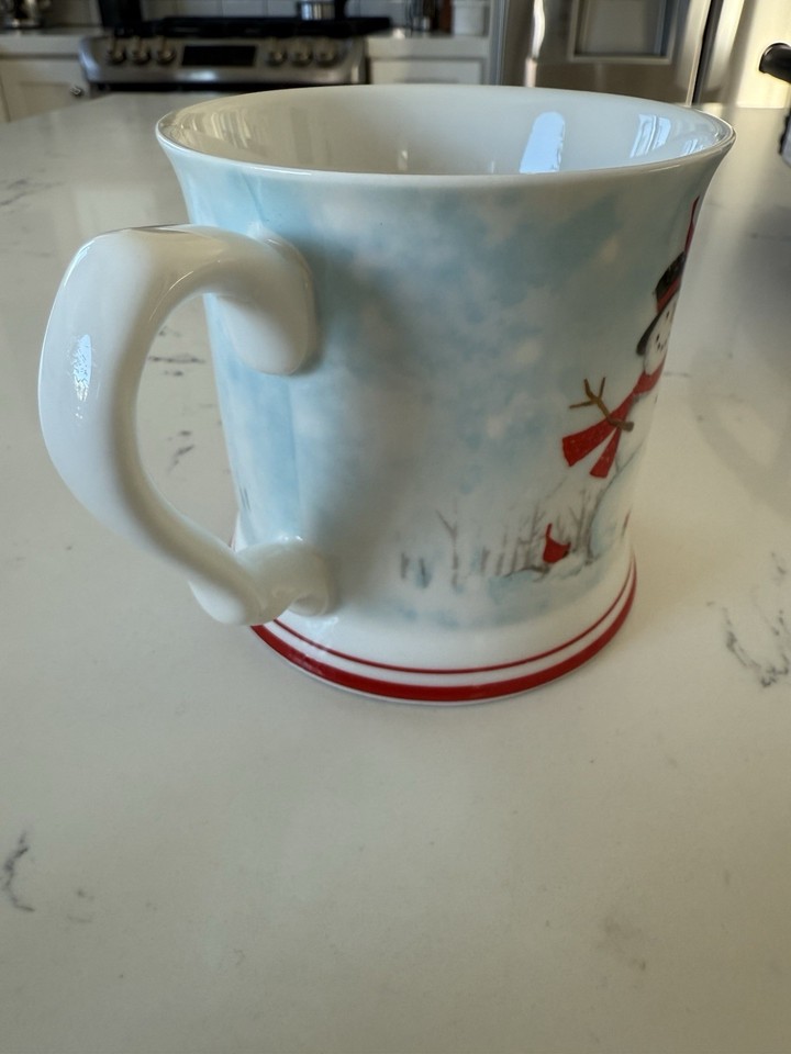 Grace Teaware Fine Porcelain Mug Snowman Scene Winter Holiday Christmas ...