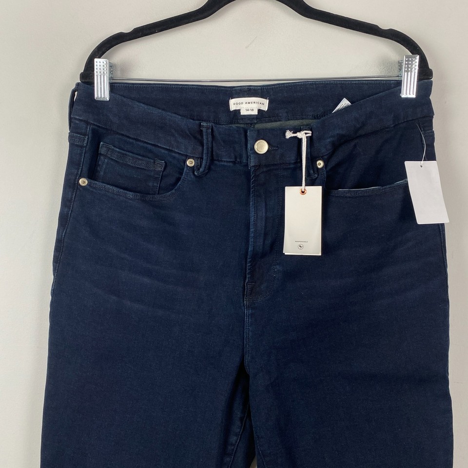 Good American Always Fits Good Legs Skinny Jeans Dark Blue Size 14-18 ...
