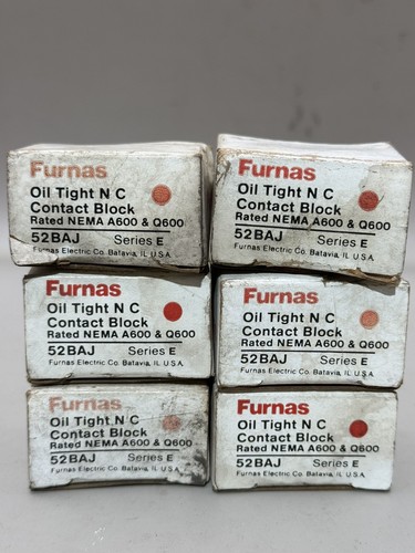 6 - Furnas 52BAJ Series E Oil NC Contact Block Rated A600 & Q600 New | eBay