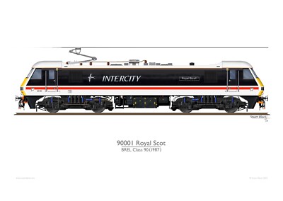BREL Class 90 90001 Royal Scot (InterCity livery) - Print | eBay UK
