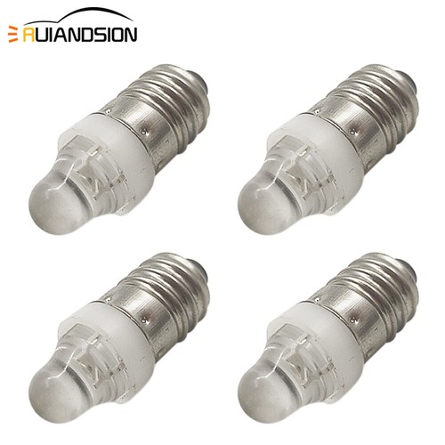 4pcs E10 LED Screw Base Car Interior Light Flashlight Bulb Bicycle Lamp ...