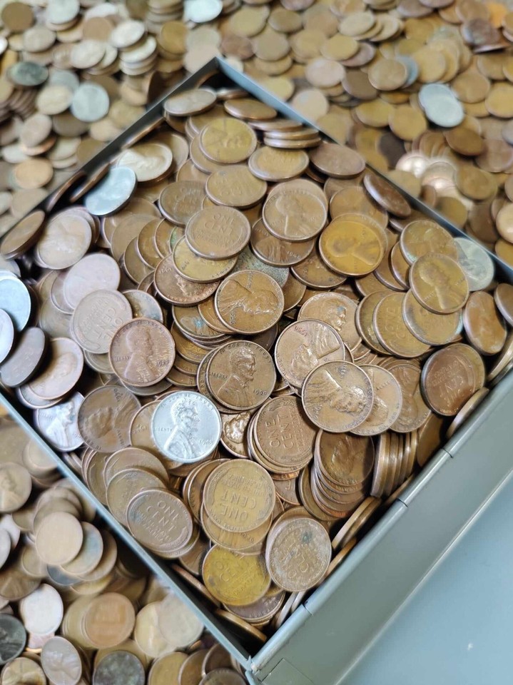 LOT of 1,000 (20 ROLLS) Unsearched Lincoln Wheat Cents 1c U.S. Estate ...