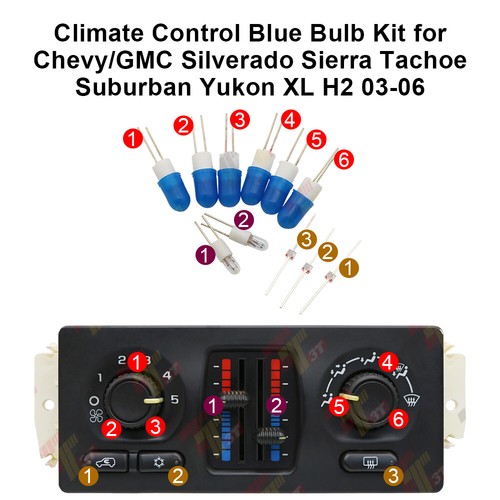 AC/Heater Control Bulb Kit for Chevy/GMC Silverado Sierra Tachoe ...
