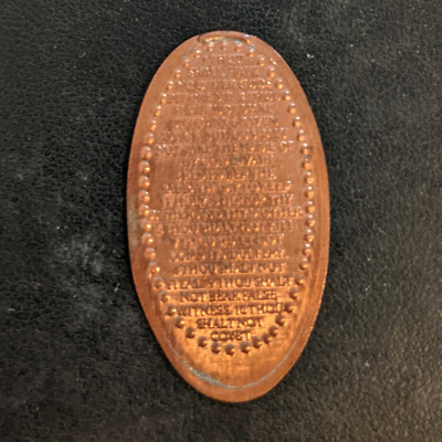 Ten Commandments Religious Token - Press Coin Elongated Penny Souvenir ...