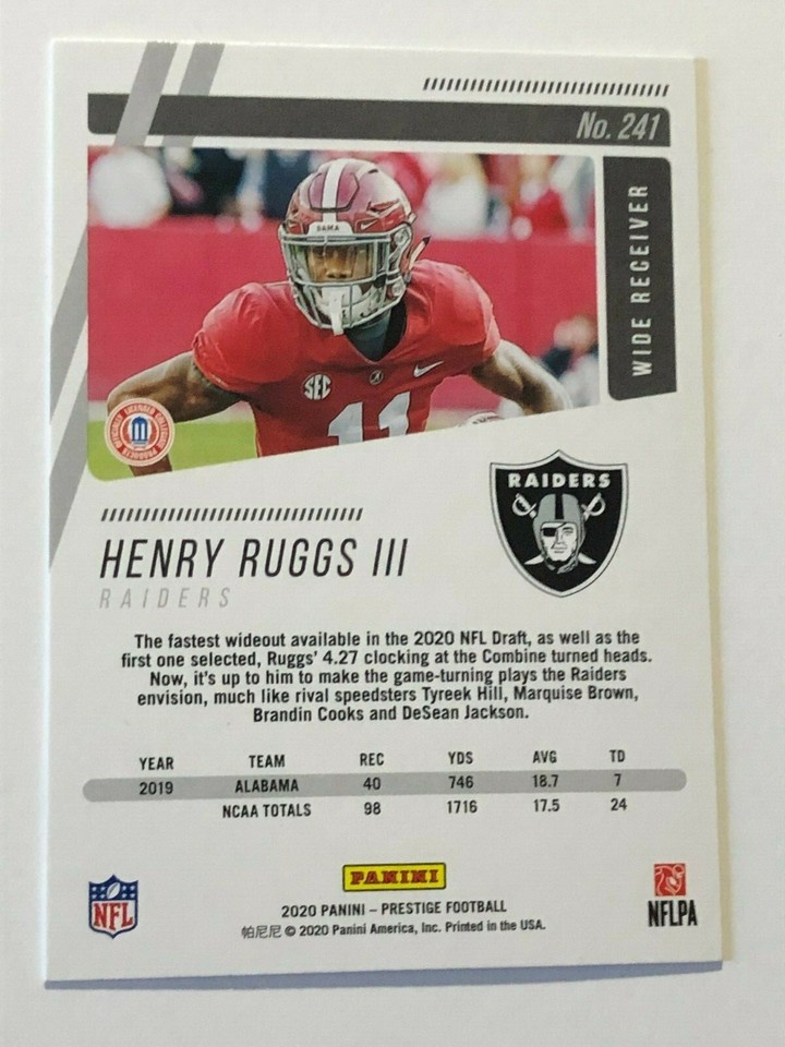 2020 PRESTIGE FOOTBALL No.241 HENRY RUGGS III ROOKIE CARD Raiders | eBay
