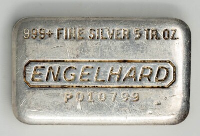 Engelhard 5oz .999+ 8th Series "P" Serial Prefix Fine Silver Bar DC ...