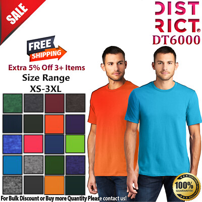 District DT6000 Mens Short Sleeve Very Important Crew Neck Stylish T ...