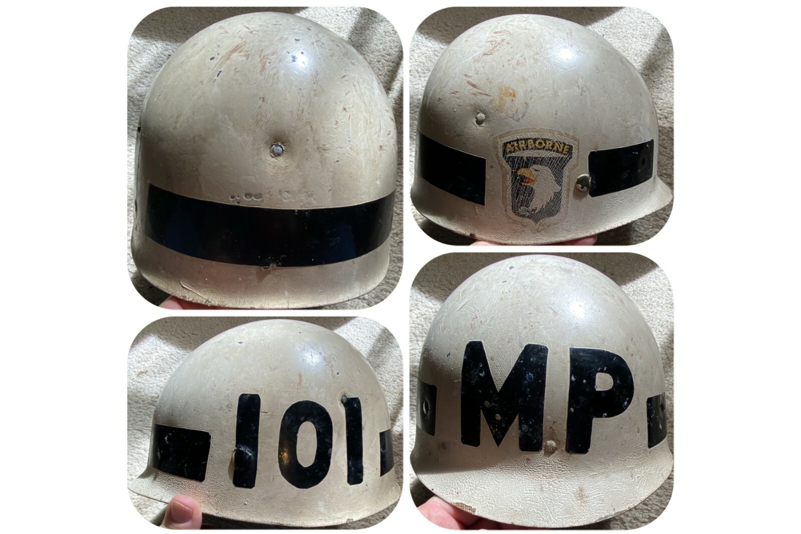 Unique 101st MP Company Helmet with Screaming Eagle Insignia circa 70s ...