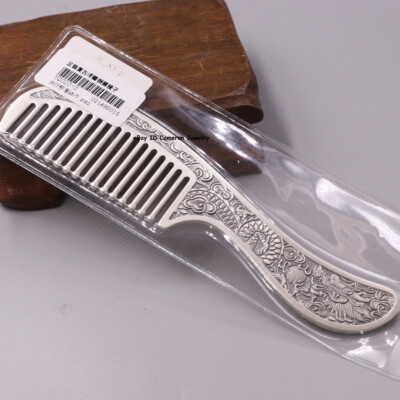 Solid S999 Fine Silver Comb Lucky Dragon Phoenix Healthy Hair Comb 39 ...