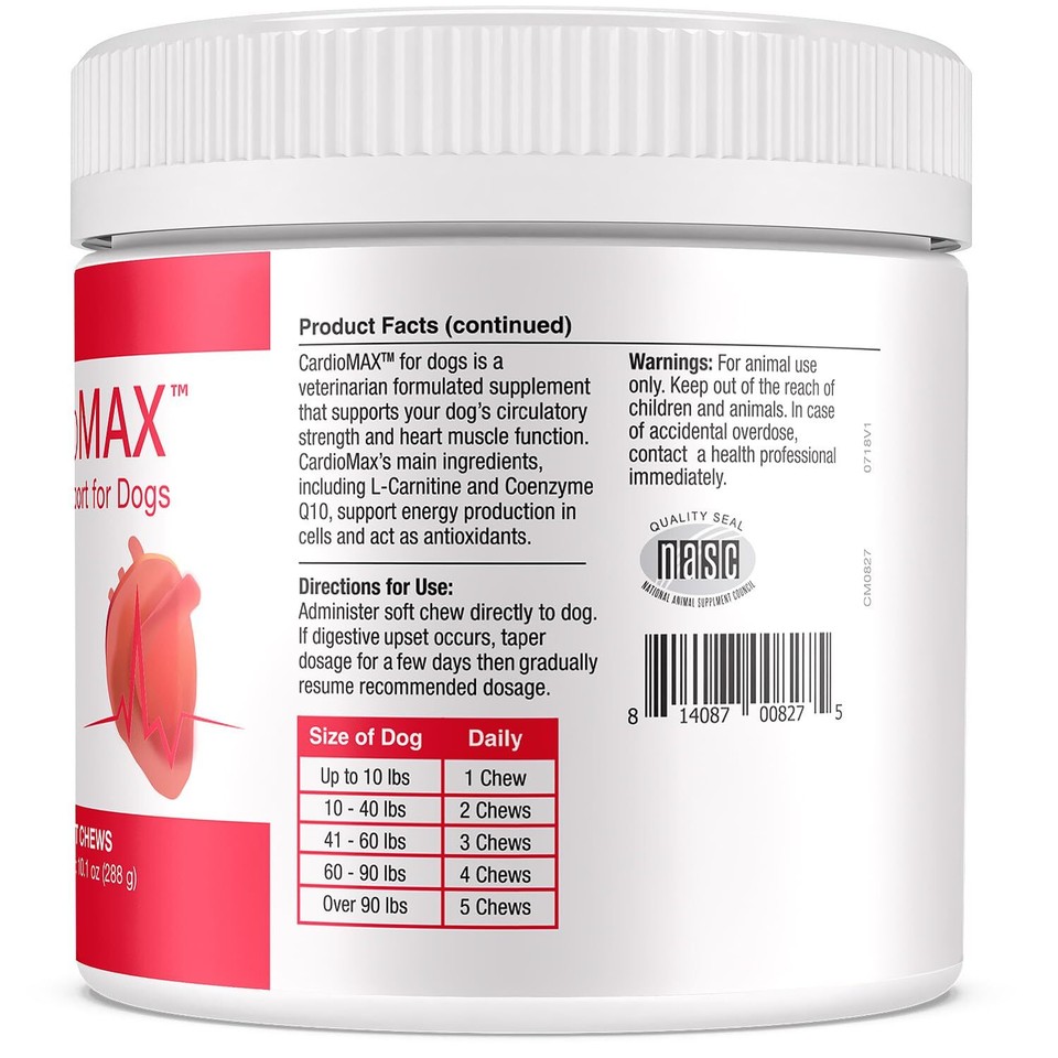 Cardio MAX Heart Support Supplement for Dogs - L-Taurine, L-Carnitine ...