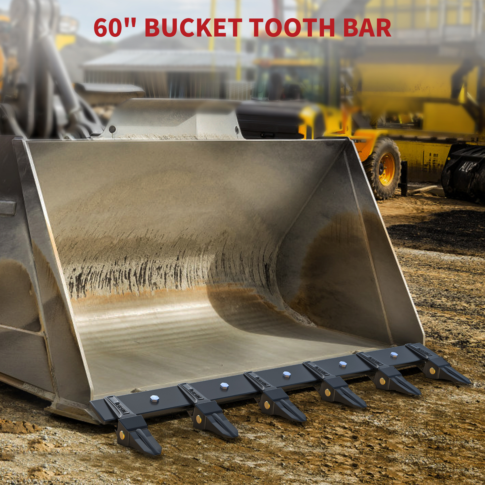 60" Bucket Tooth Kit for Loader Tractor Bolt On Design for Bucket ...