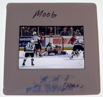 ANDY MOOG In NET 35mm COLOR SLIDE DALLAS STARS/EDMONTON OILERS GOALIE ...