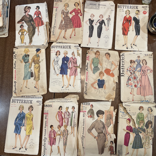 Vintage lot of OLD sewing patterns larger sizes 12 & 14 all used | eBay