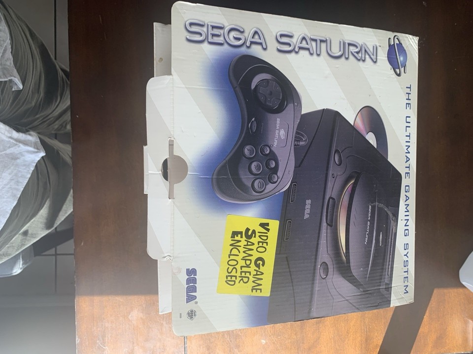 SEGA Saturn Black Console w/ 2 controllers, 4 games, memory card ...
