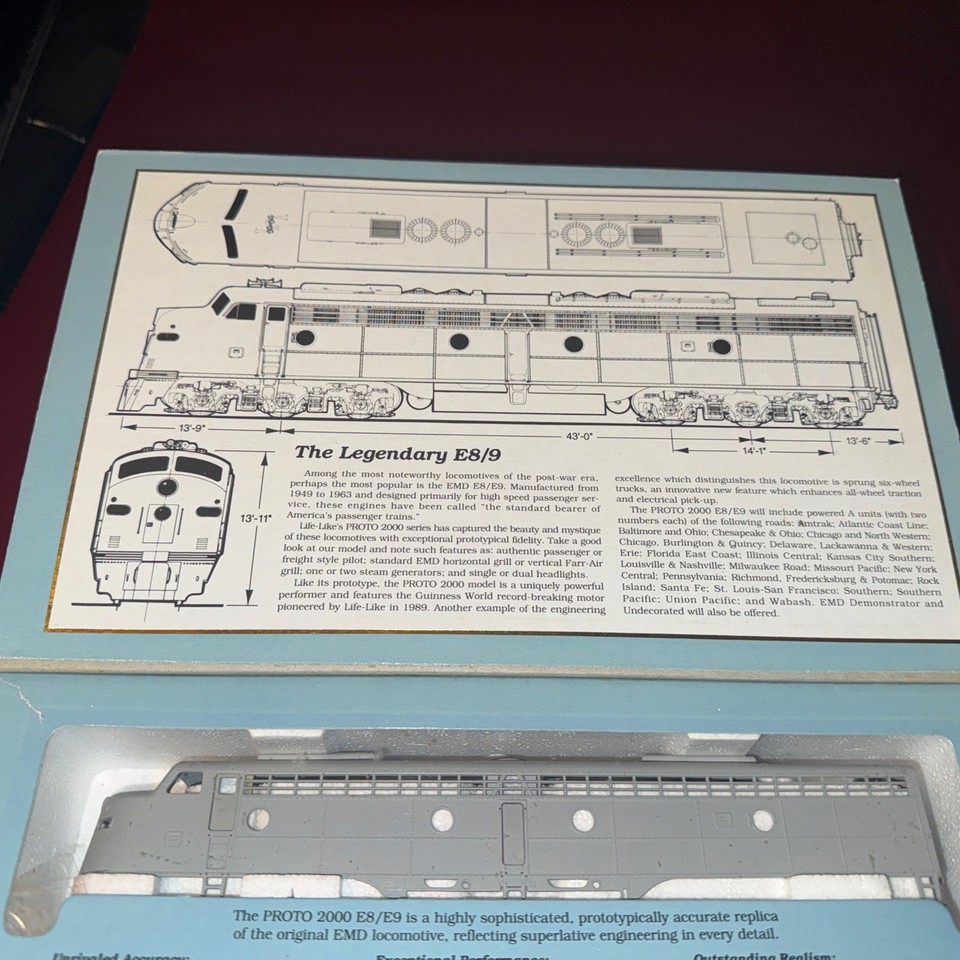 HO Scale Proto 2000 8129 Undecorated E8/9 Diesel Locomotive. New In ...