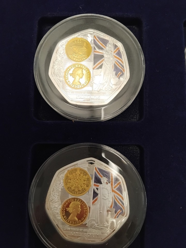 Complete Set 50 Years Decimalisation Commemorative Coin Set Boxed ...