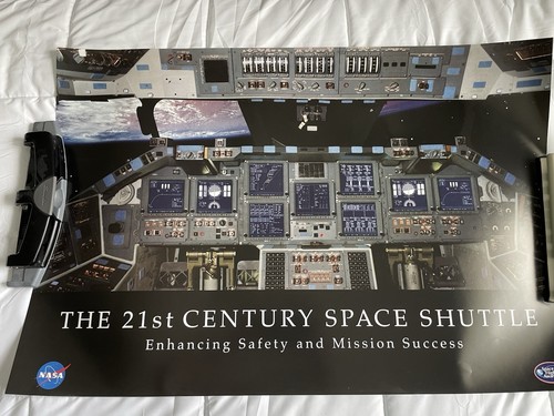 Vtg NASA Space Shuttle Flight Deck Poster Celebrating21st century space ...