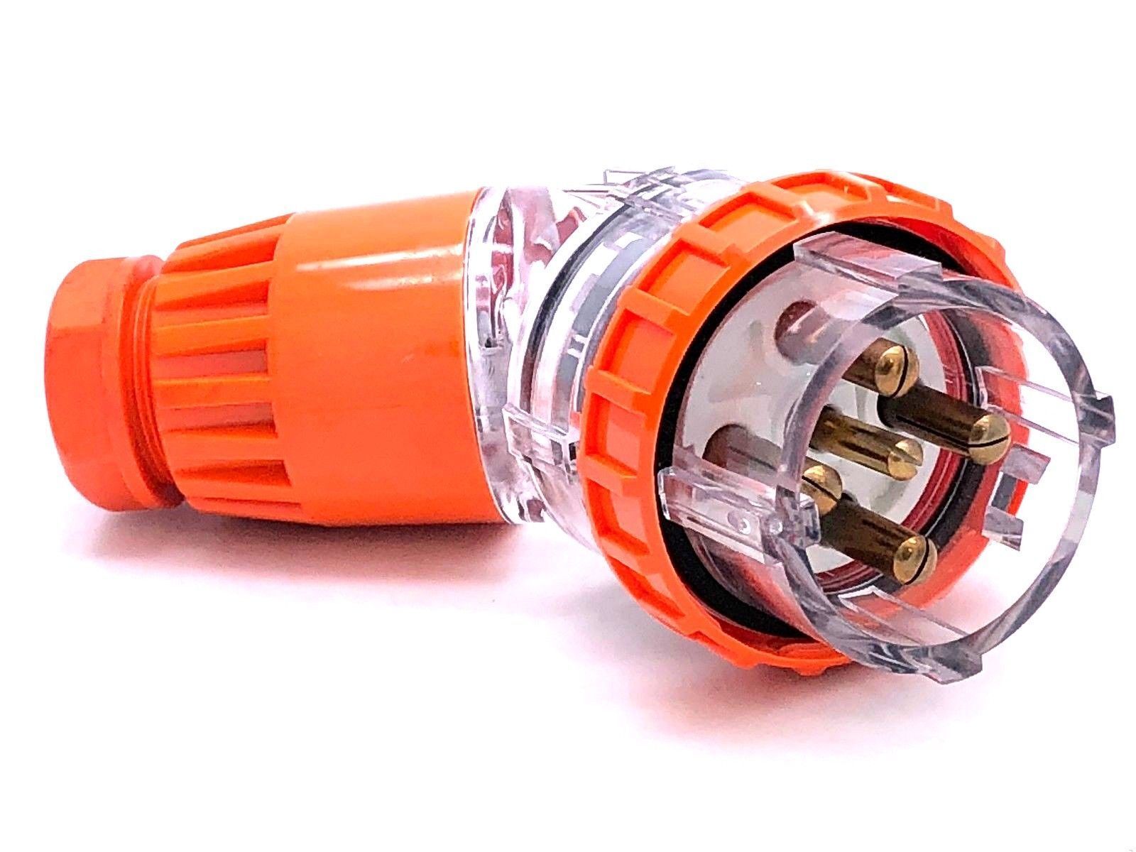 SPM PLS3PH550-A Angled Plug 3 Phase 5 Round Pins 50A 500V IP66 EO ...