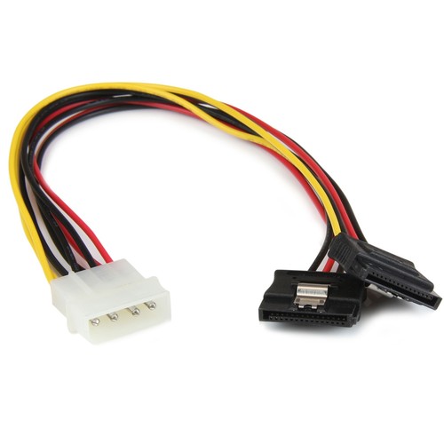 StarTech.com 12in LP4 to 2x Latching SATA Power Y Cable Splitter ...