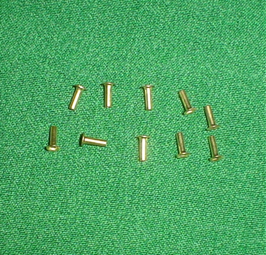 BRASS COLOR 1/2A LEAD-OUT EYELETS, 10, U/C CONTROL LINE MODEL AIRPLANE ...