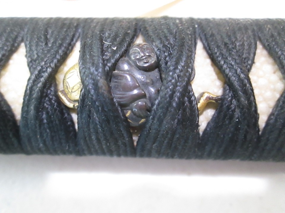 OLD JAPANESE HIGH QUALITY SAMURAI SWORD HANDLE MATCHING END CAPS SIGNED ...