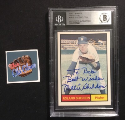 ROLLIE SHELDON 1982 Galasso 1961 Yankees #19 Signed Auto Beckett BAS ...