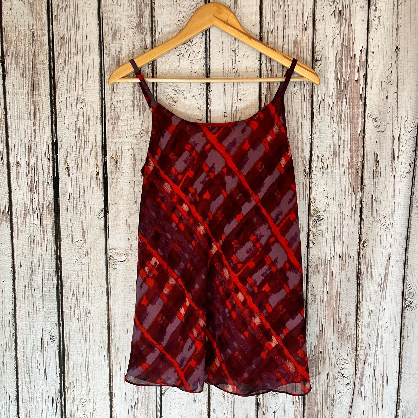 Cabi 'Cherish' Red & Purple Cami Lined Adjustable Tan… - Gem