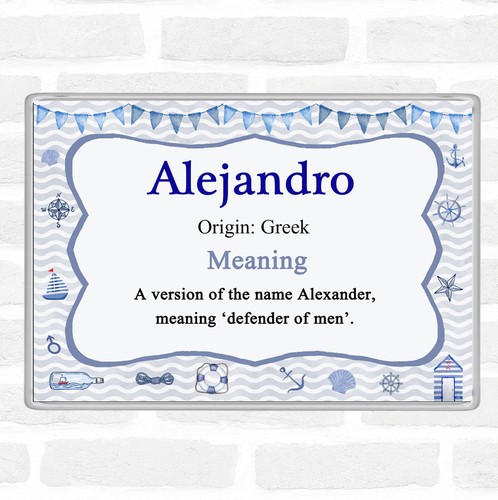 Alejandro Name Meaning Jumbo Fridge Magnet Nautical | eBay