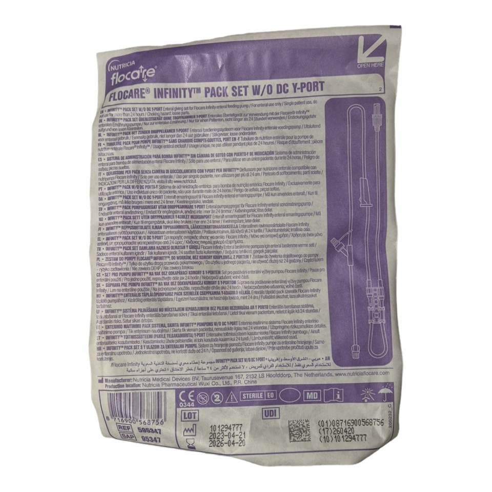 Brand New Nutricia Flocare Infinity Pack set W/O DC Y-Port Long Expiry ...