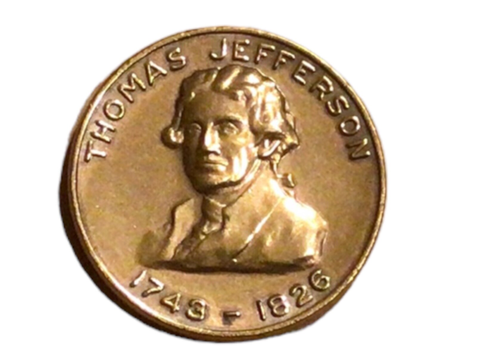 Thomas Jefferson Monticello Medallion Coin 1743-1826 Gold Tone | eBay