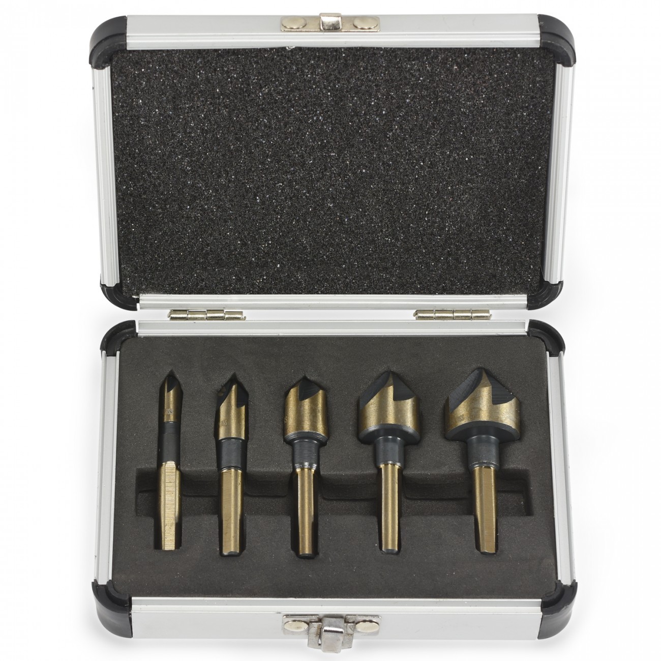 5pc Cobalt Industrial Countersink Bit Set in Aluminum Case | eBay