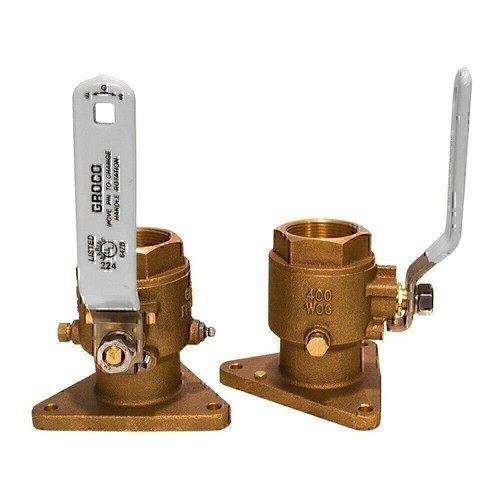 GROCO 1-1/4" Bronze Tri-Flanged Ball Valve/Seacock (single ...