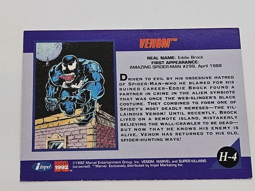 1992 VENOM Marvel Universe Series 3 Hologram Villains MCU Insert Card # ...