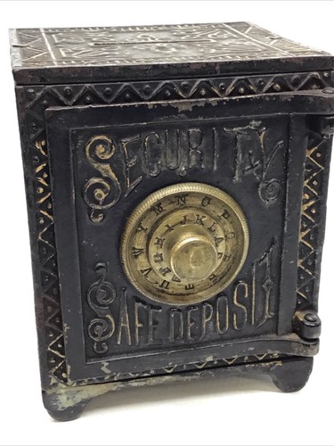 Antique 1888 A C Rex Security Safe Deposit Still Bank Cast Iron ...