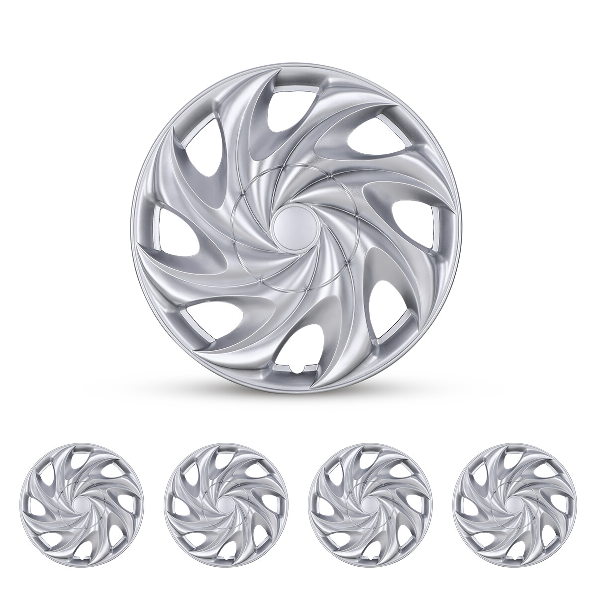 14" Set of 4 Wheel Covers Snap On Full Hub Caps fit R14 Tire & Steel ...