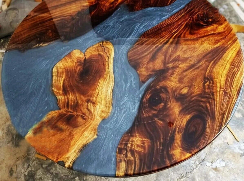 42" Epoxy Dining Table Top, Epoxy Resin Center Table Top, Round Table ...