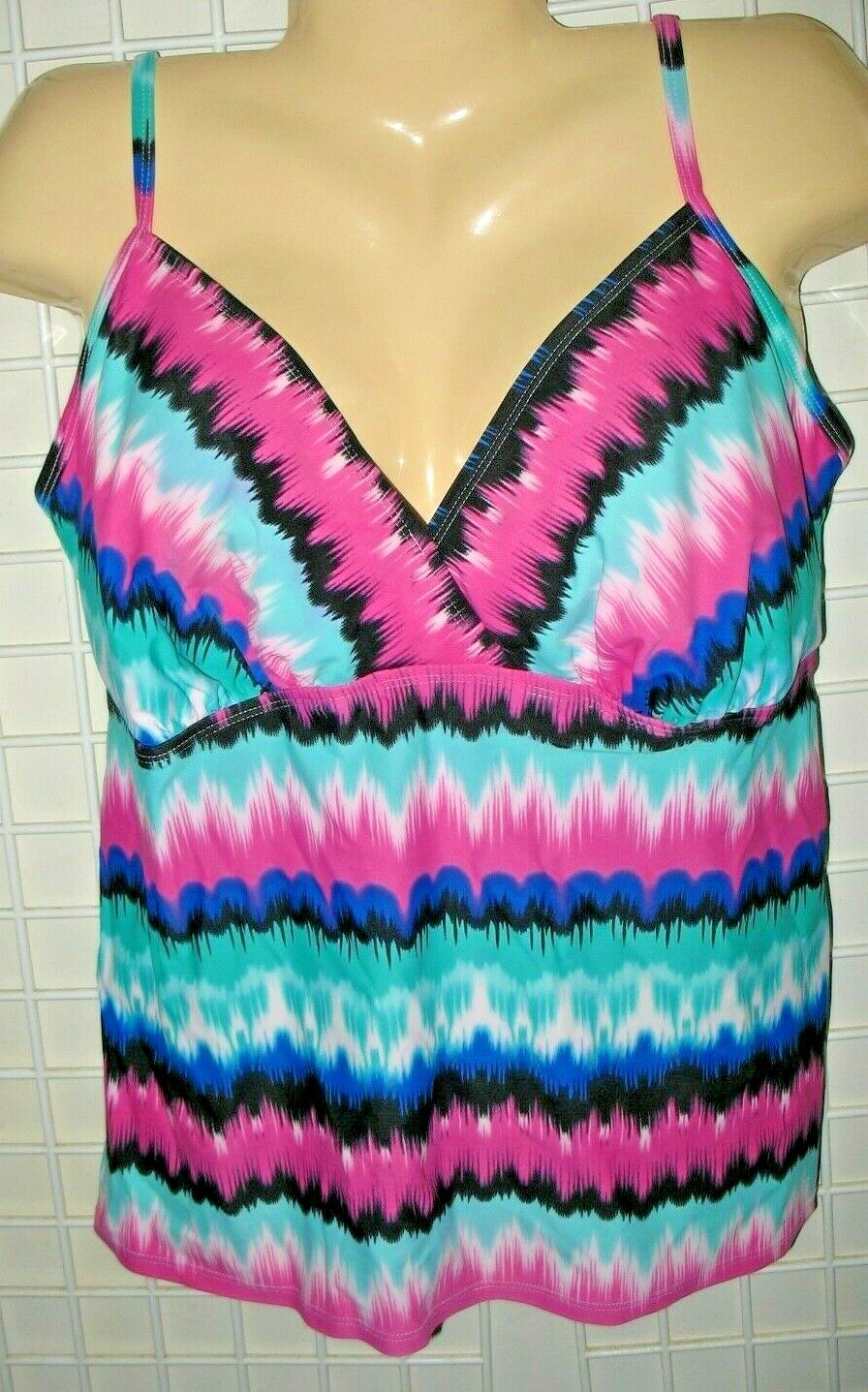 CATALINA - 2X (18W - 20W) - COLORFUL TANKINI SWIM / B… - Gem