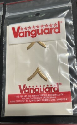 USMC PRIVATE FIRST CLASS GOLD RANK INSIGNIA CHEVRON (2) MARINES | eBay