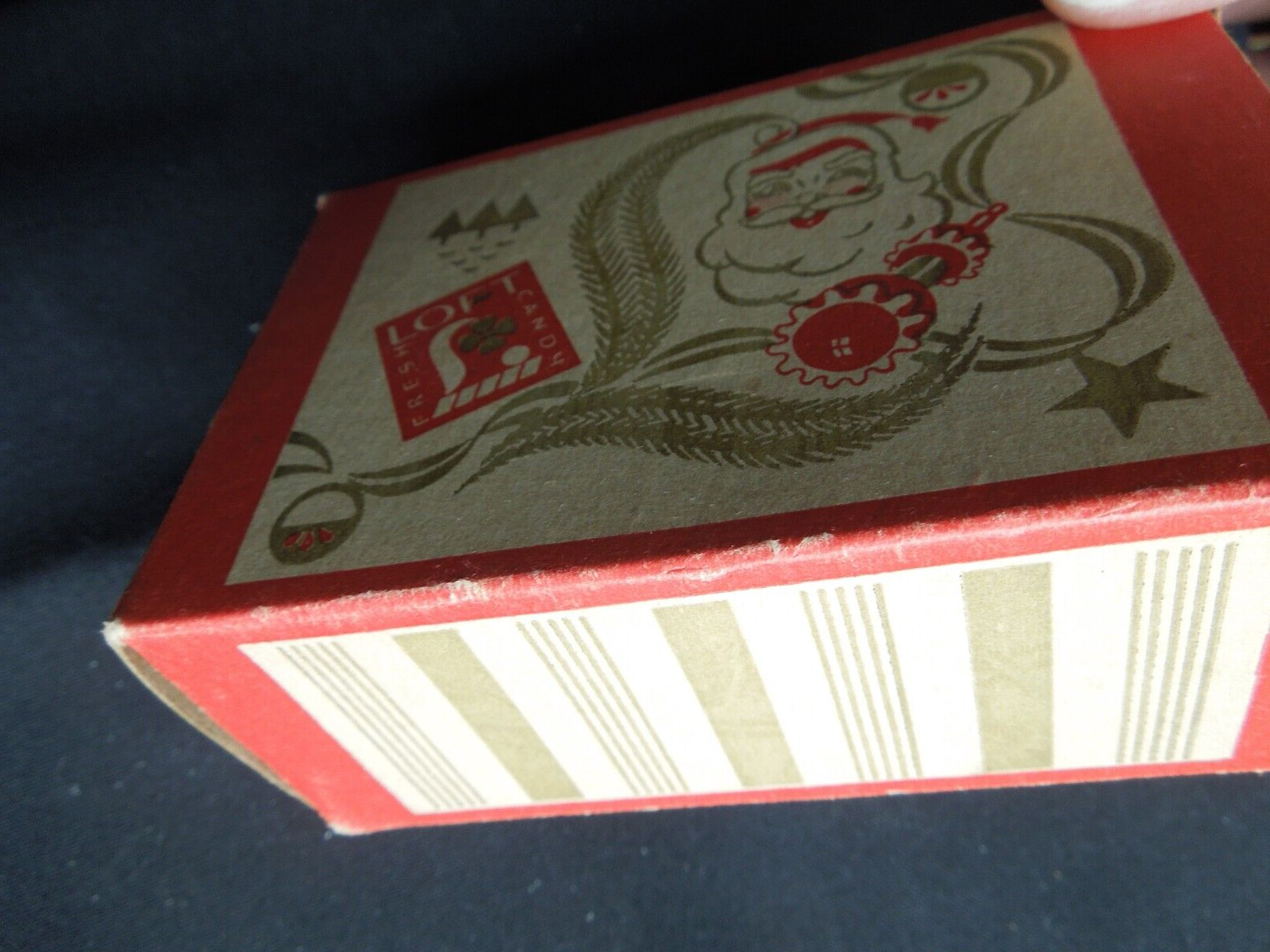 VINTAGE CARDBOARD CHRISTMAS CANDY BOX WITH SANTA - LOFT FRESH CANDY | eBay