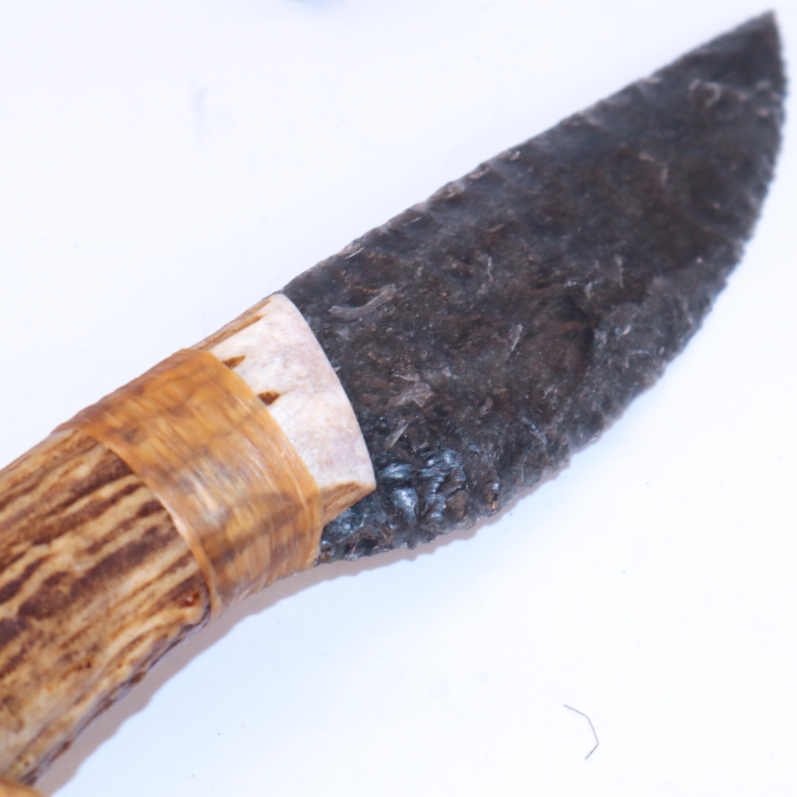 Knapped Obsidian Antler Handle Primitive Knife Enoch of White Sage ...