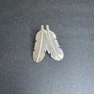 Vintage Kit Carson Sterling Silver 925 Textured Feather Earrings 5g | eBay