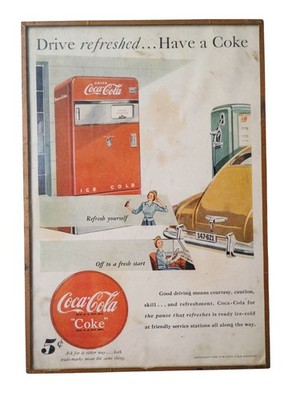 Coca Cola 1948 Drive Refreshed Have A Coke Vintage Original ...