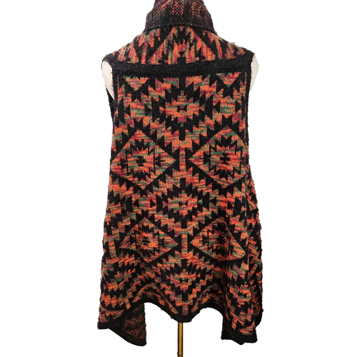 Southwestern Aztec Sweater Cardigan Vest S M L XL Serape Print Shawl ...