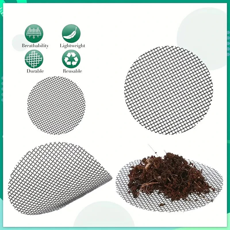 Bulk Pack of 50 Mesh Drainage Filters - 1 inch Plant Pot Hole Drain ...