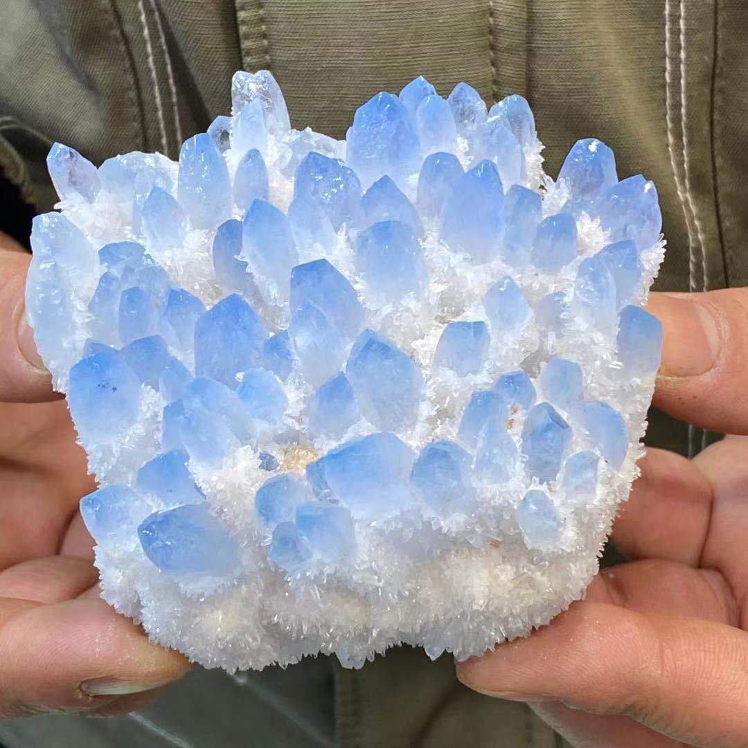 Natural sky blue Phantom crystal cluster mineral sample healed 1pcs | EBG